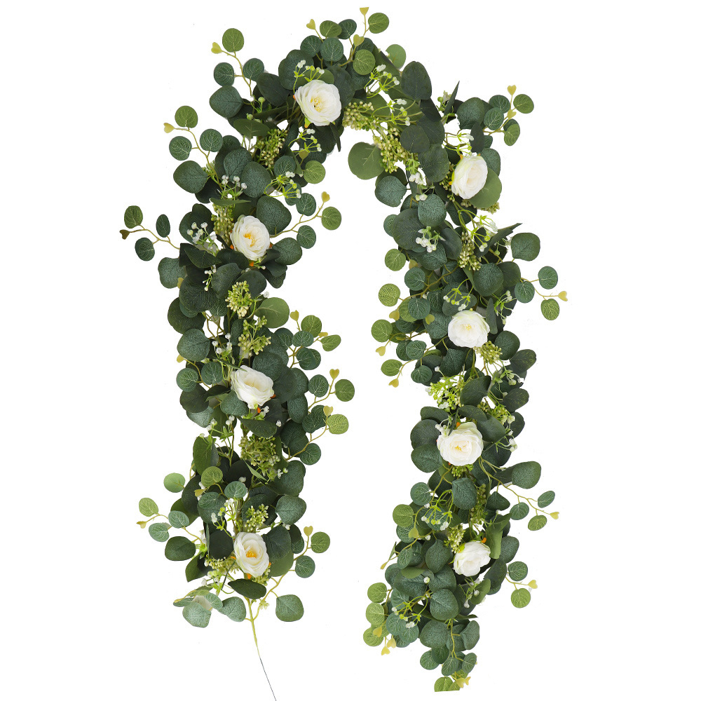 Rotin d'eucalyptus de vigne simulé, rotin décoratif de plante verte ...