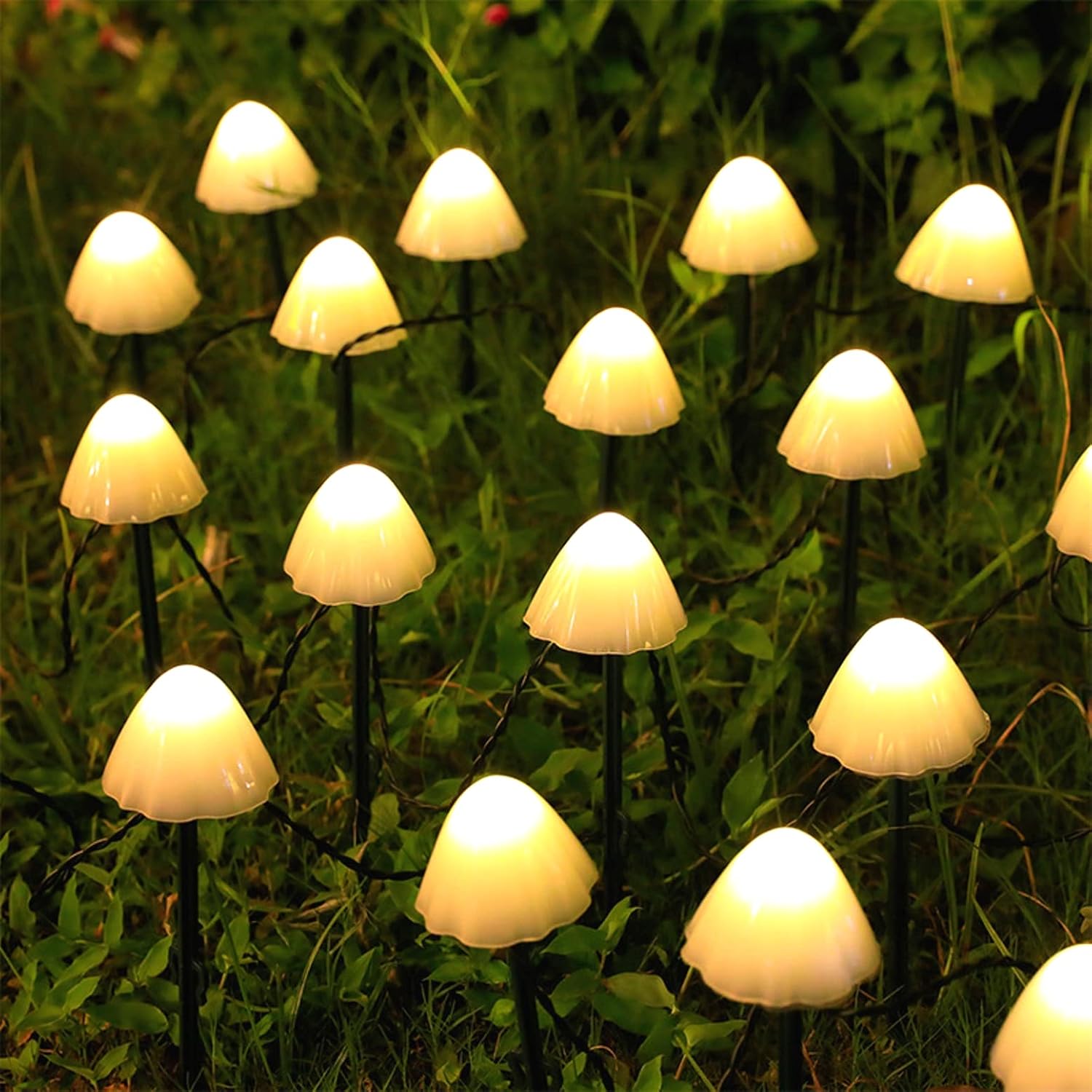 Guirlande Lumineuse Solaire Champignon – 12 LED, 8 Modes, Étanche ...