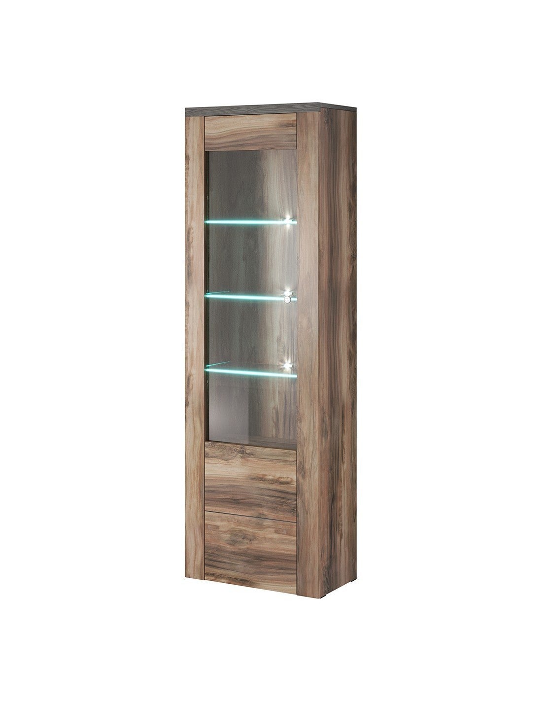 Vitrine haute design 1 porte avec éclairage LED collection SANTIAGO ...