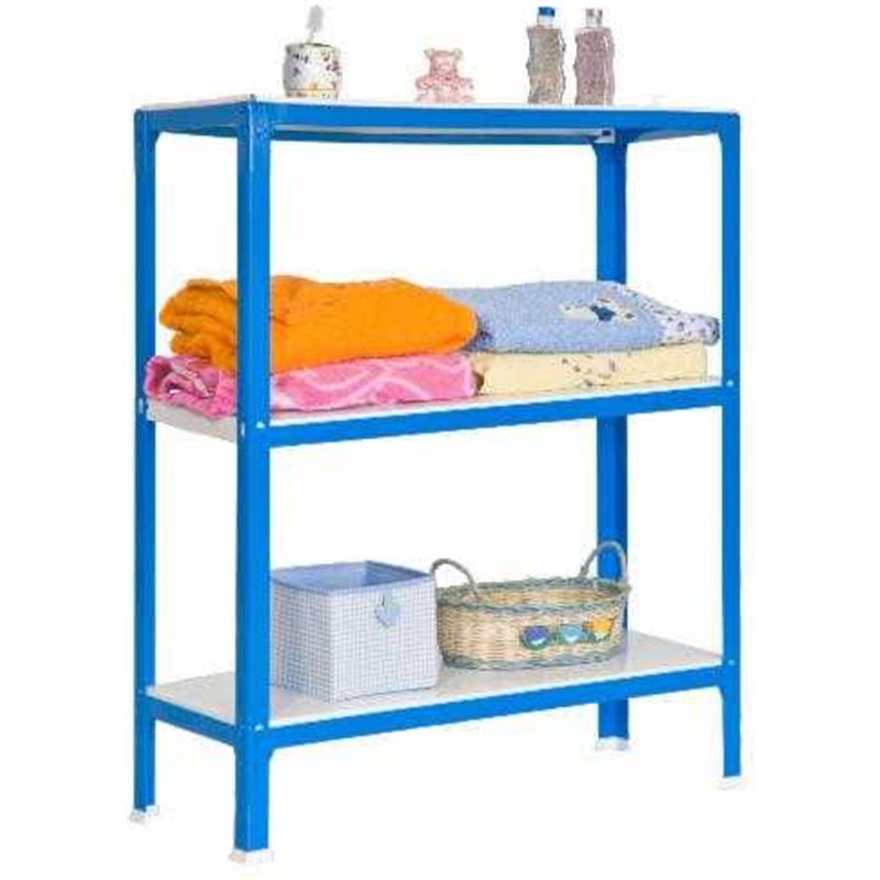 Étagère métallique sans vis SIMONHOME CLICK MINI 3/400 BLEU/BLANC. | Leroy Merlin