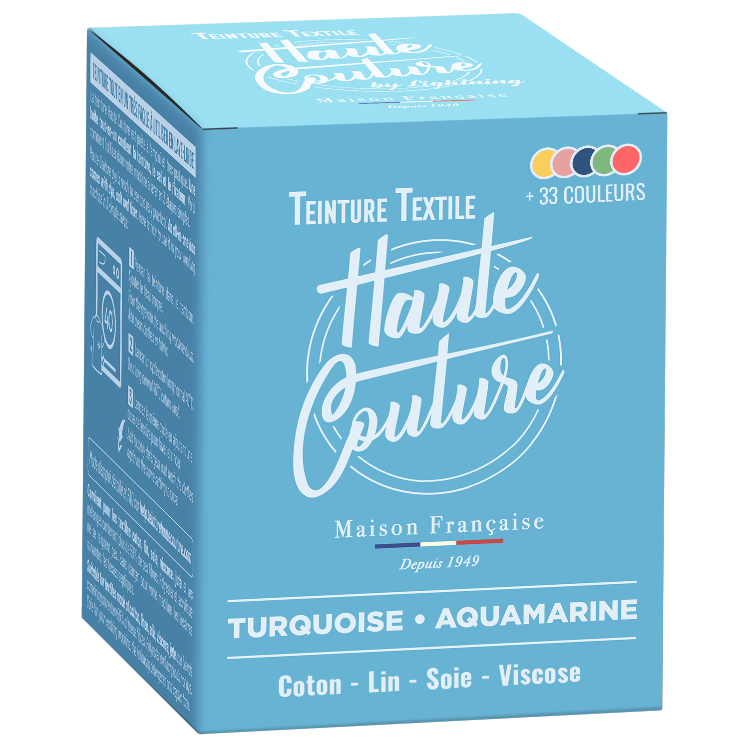 HAUTE COUTURE Teinture Textile Turquoise - 350g - Pour Vêtements et ...