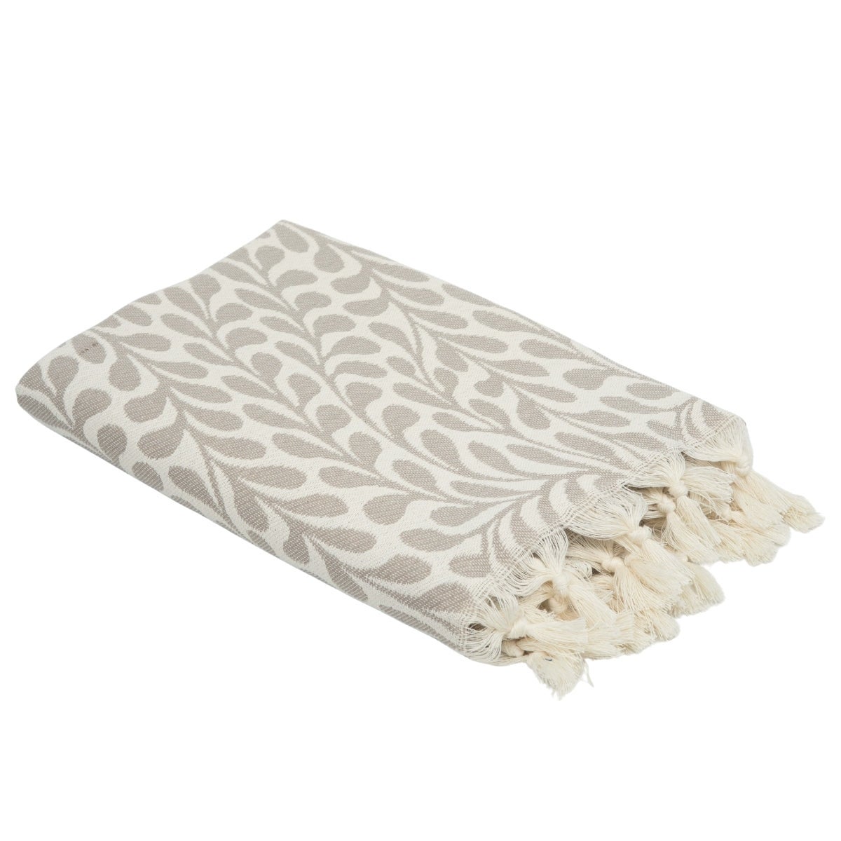 Fouta jacquard coton taupe clair | Leroy Merlin