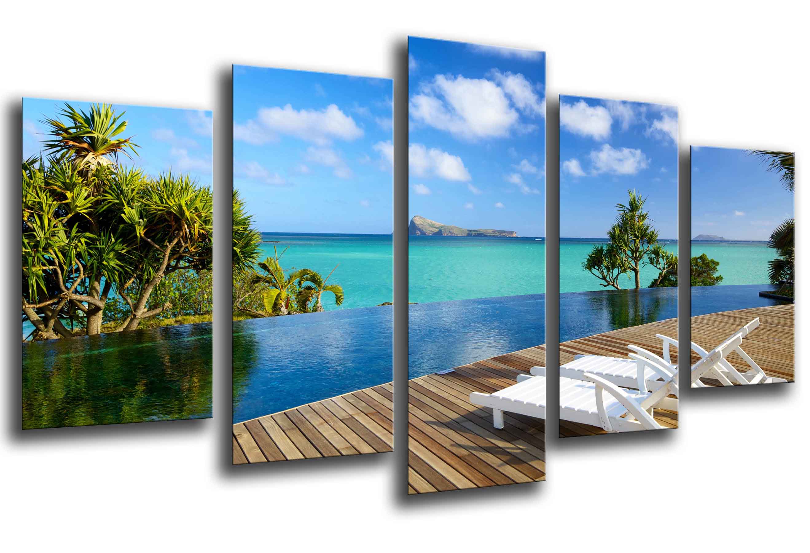 Set de posters Paisaje Puerto Paraiso Caribe, impresión digital alta ...