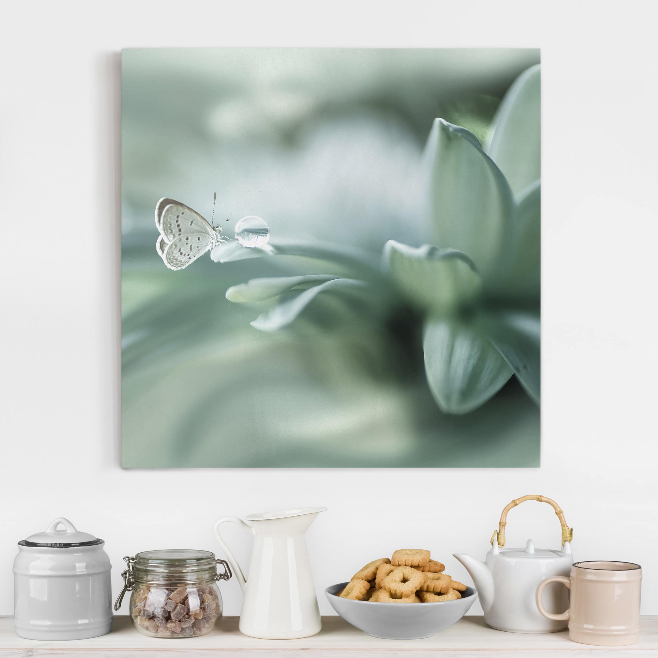 Impression sur toile tableau sur toile châssis pastel plantes ...