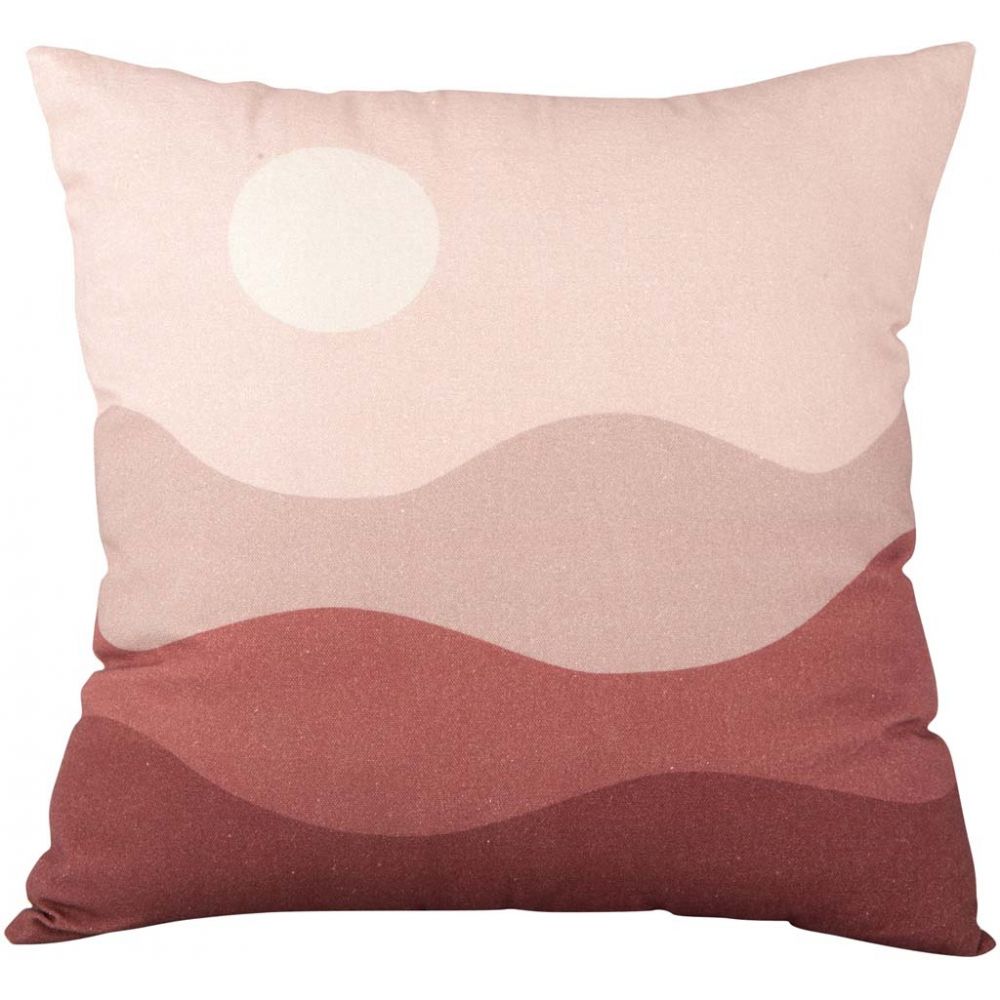 Coussin en coton 45 x 45 cm Sunset rose clair Pt' | Leroy Merlin