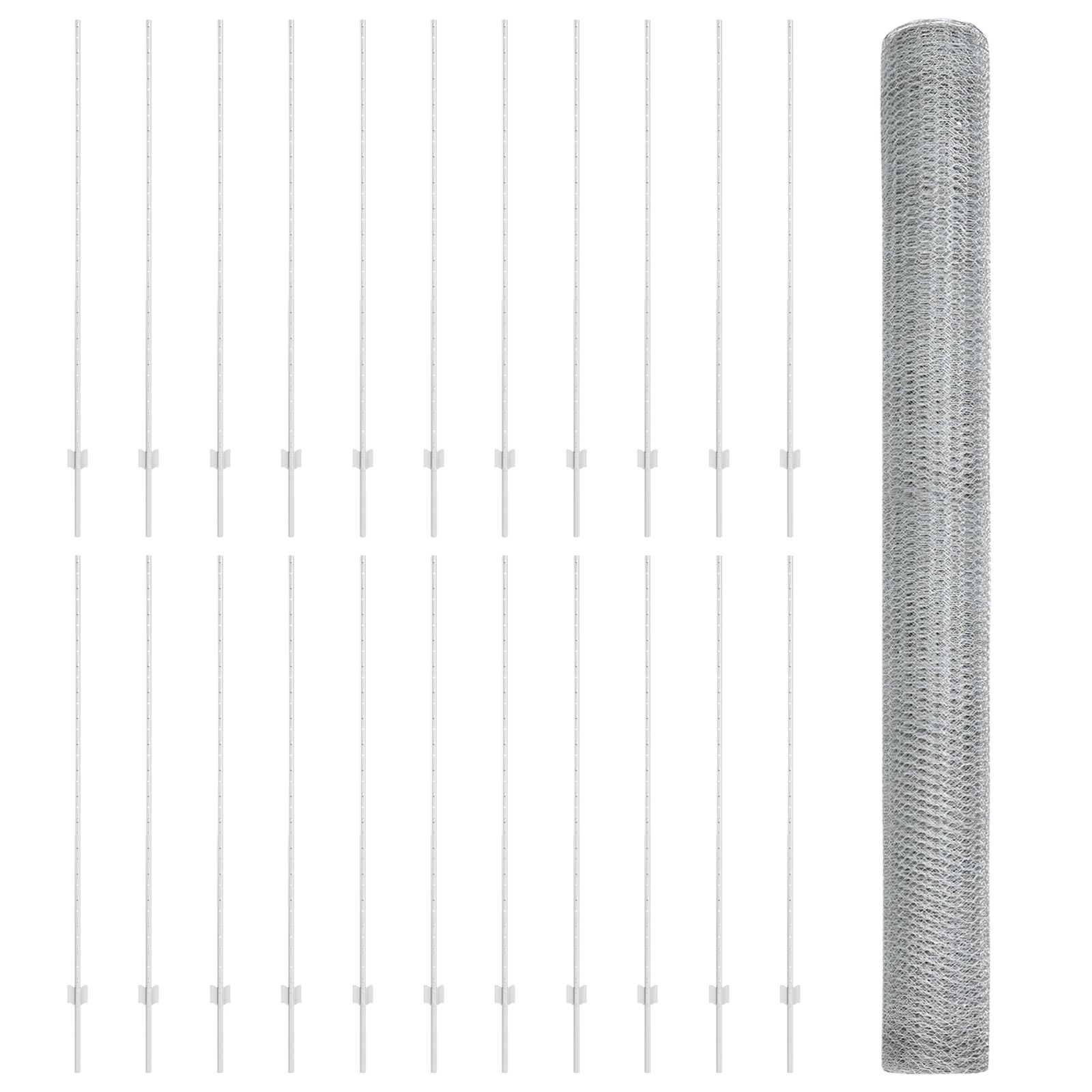 Postes para Cerca 22 uds U-Channel 160 cm Acero Galvanizado | Leroy Merlin