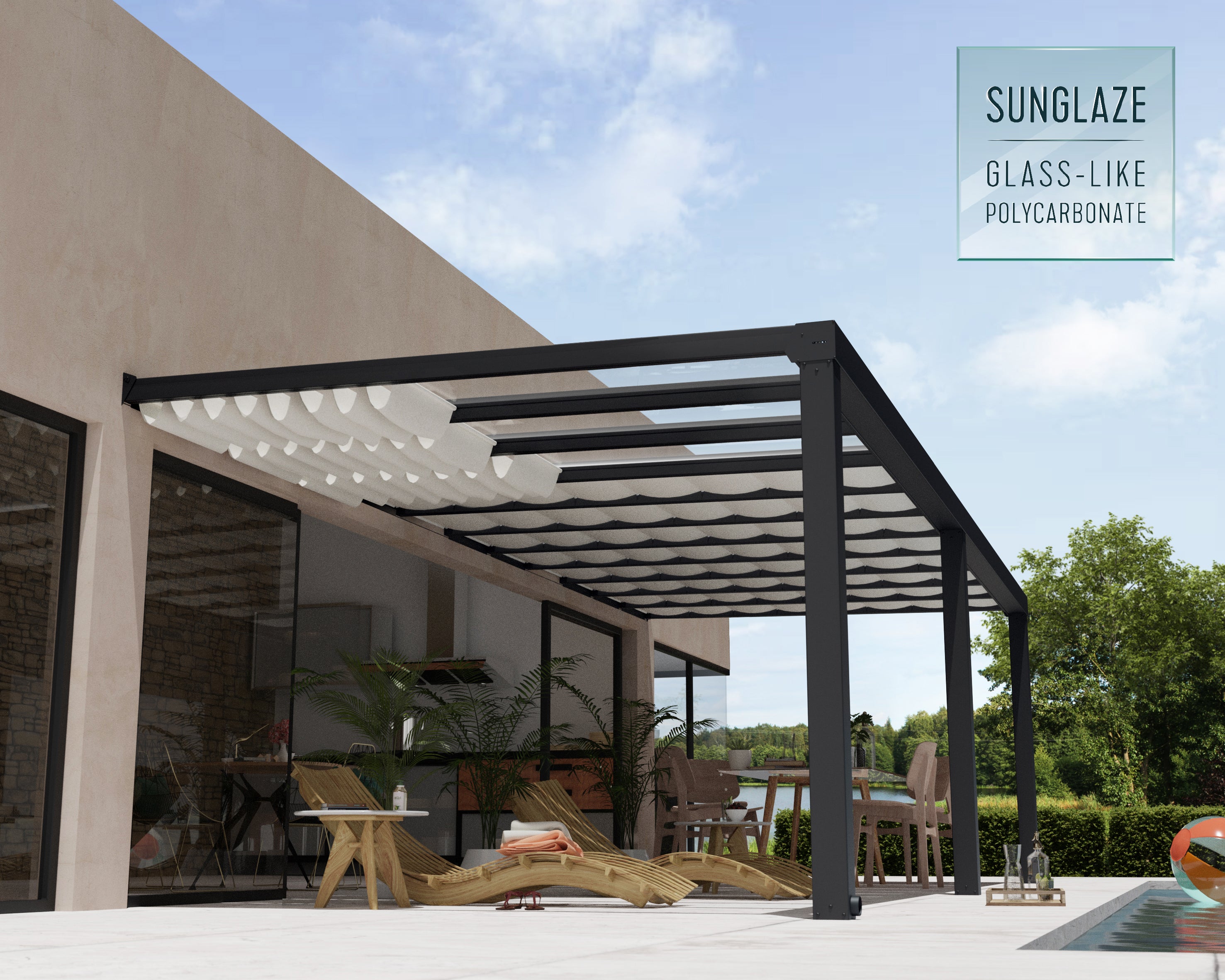 Palram - Canopia | Stores de toit pour pergola Stockholm 3.4X8 | Leroy ...