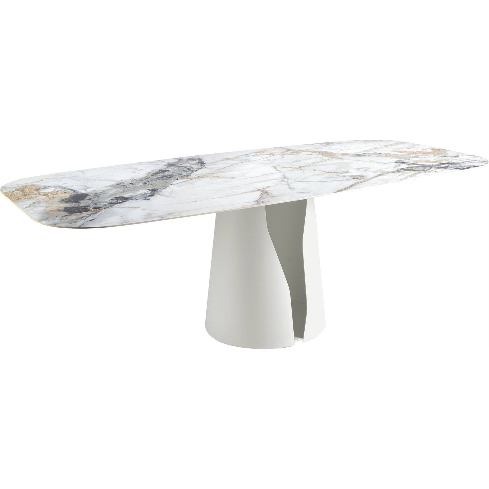 Table à manger design Angel Cerda en marbre blanc 238 x 110 x 76 cm ...