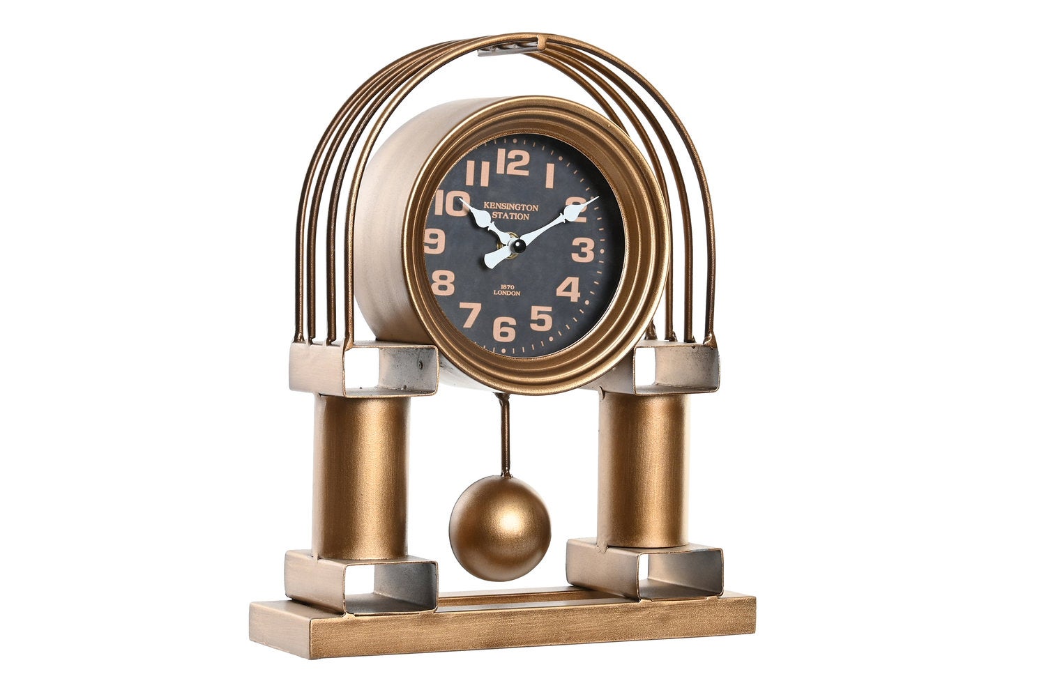 Horloge de table en verre et fer 25x8x31 doré | Leroy Merlin
