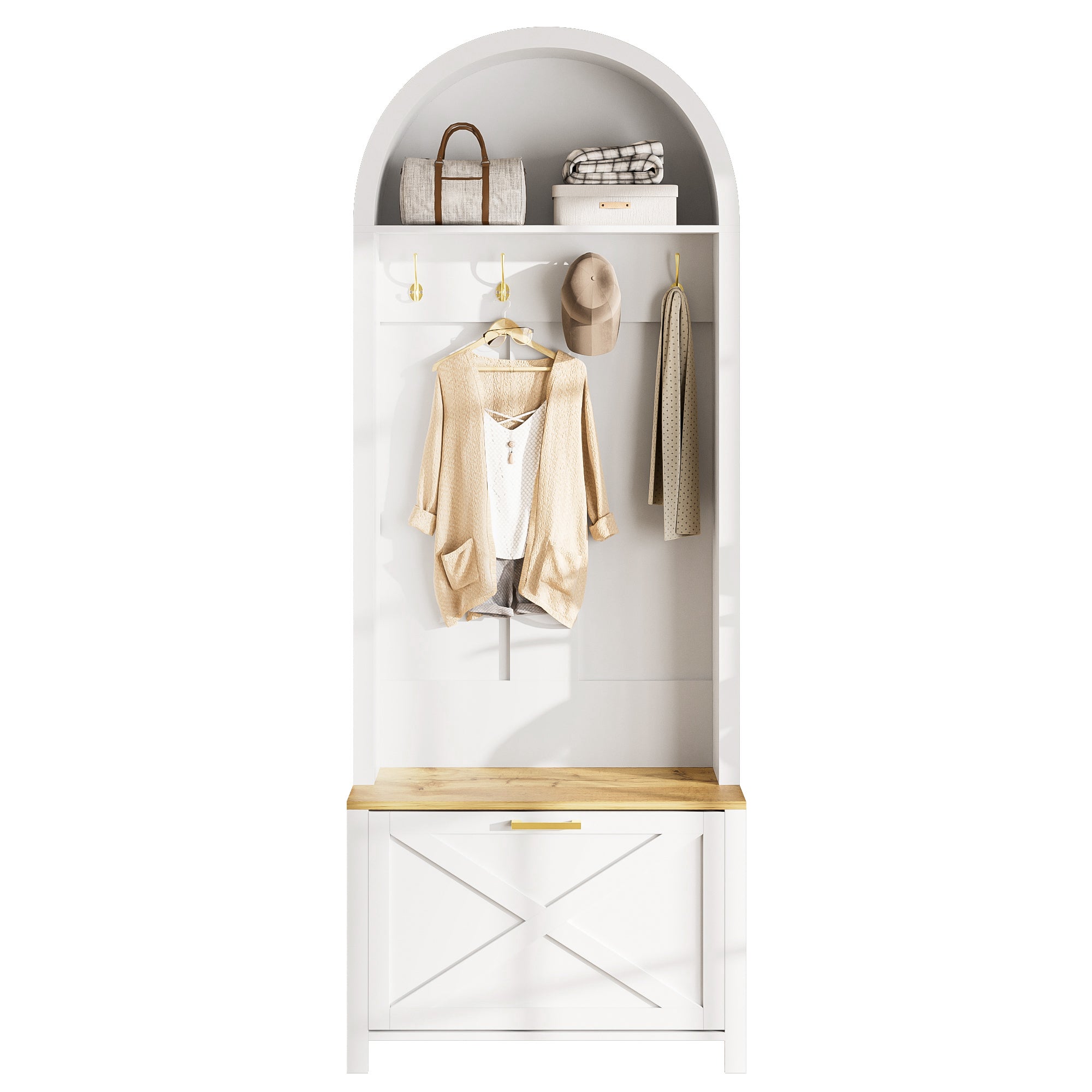 Armoire multifonctionnelle avec étagère à chaussures, étagère et ...