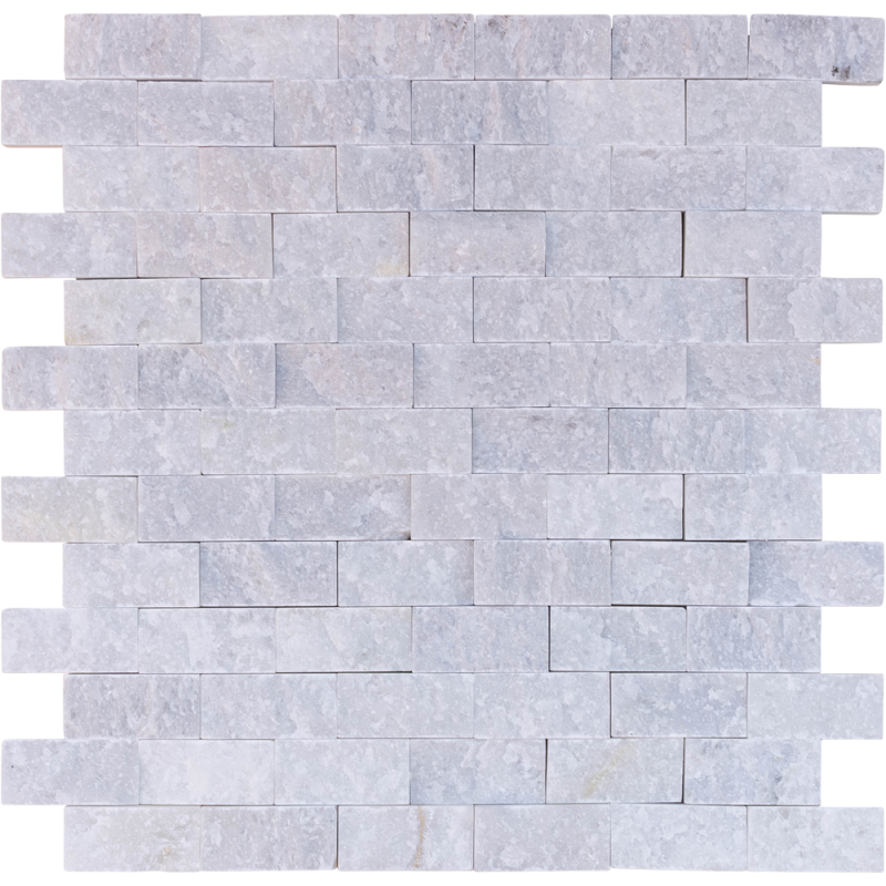 Mosaïque en marbre parement blanc pur sur filet - 2,3 x 4,8 x 2,2 cm ...