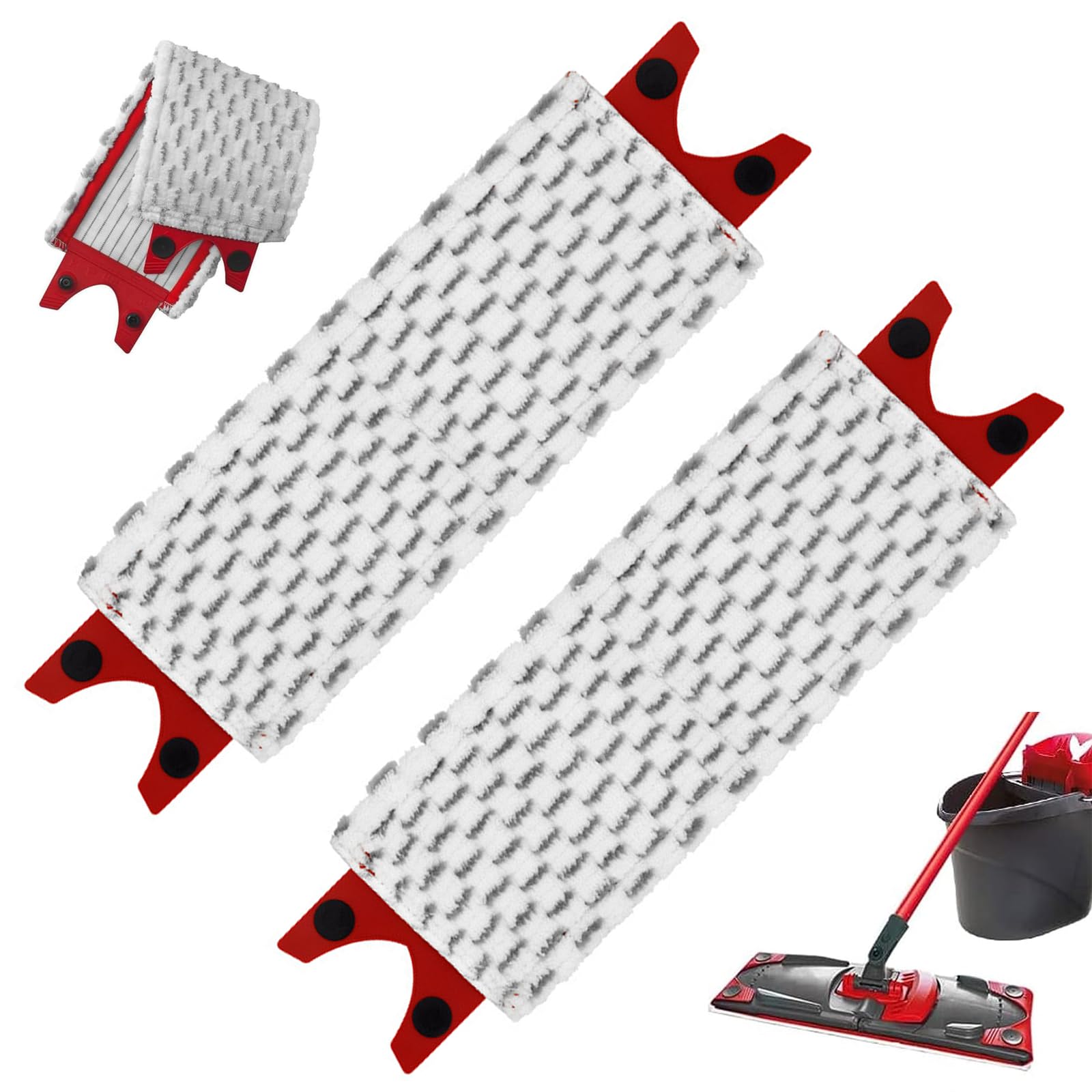 Ensemble de 2 recharges de vadrouille, housse de tampon de vadrouille en microfibre, tête de ...