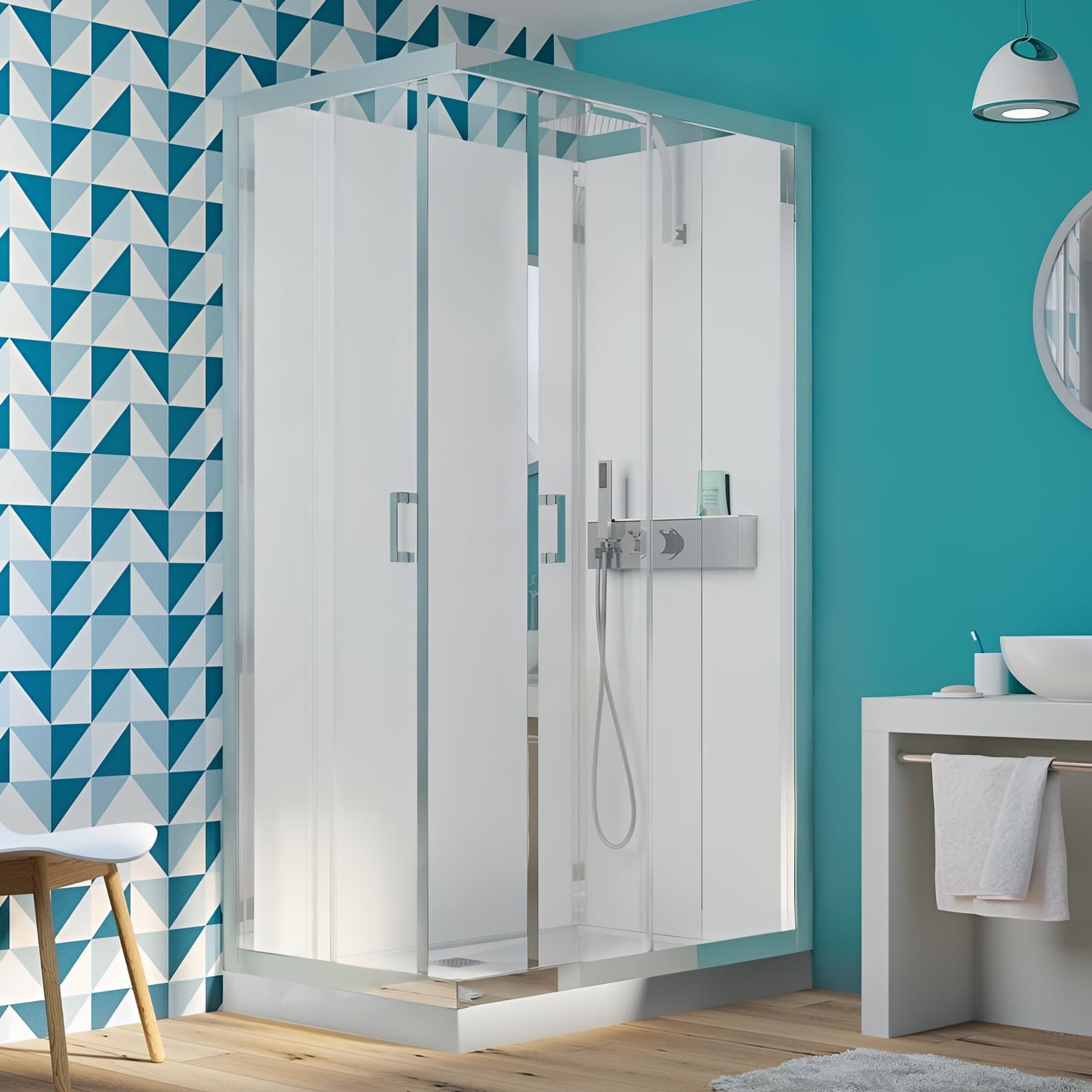 KINEDO EDEN+ box doccia angolare 120x80 piatto doccia altezza 18 cm box ...