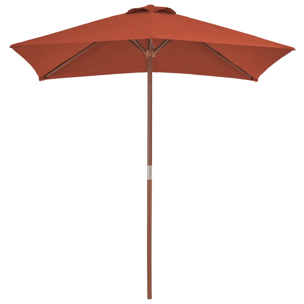 Parasol d'extérieur avec mât en bois 150 x 200 cm orange 02_0008243 ...