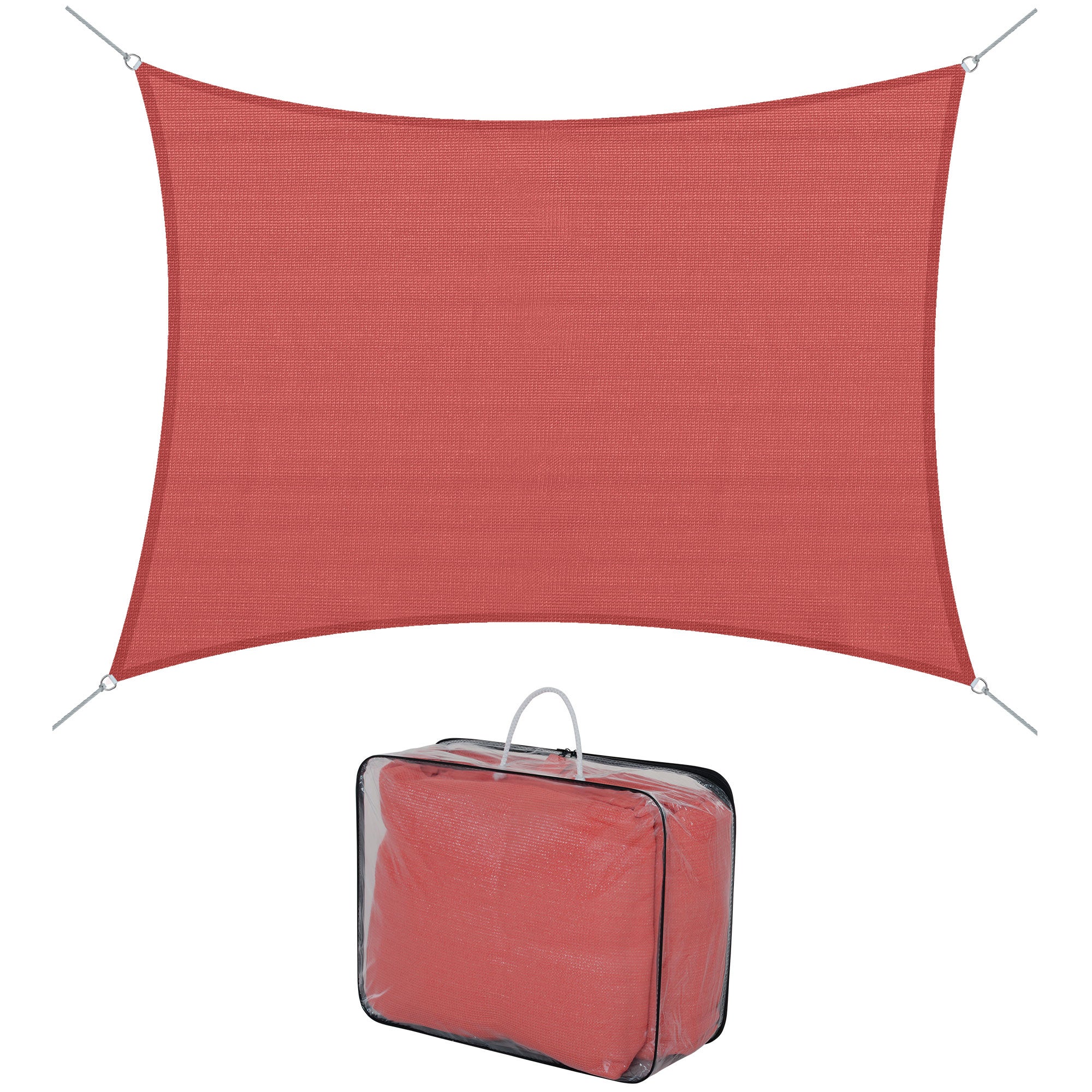 Toldo rectangular 4x6 m exterior, tejido HDPE 185 g/m² UV, jardín ...
