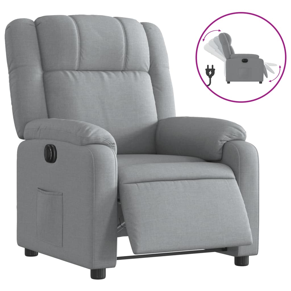 Fauteuil de Salon | Chaise | Fauteuil inclinable électrique Gris clair ...