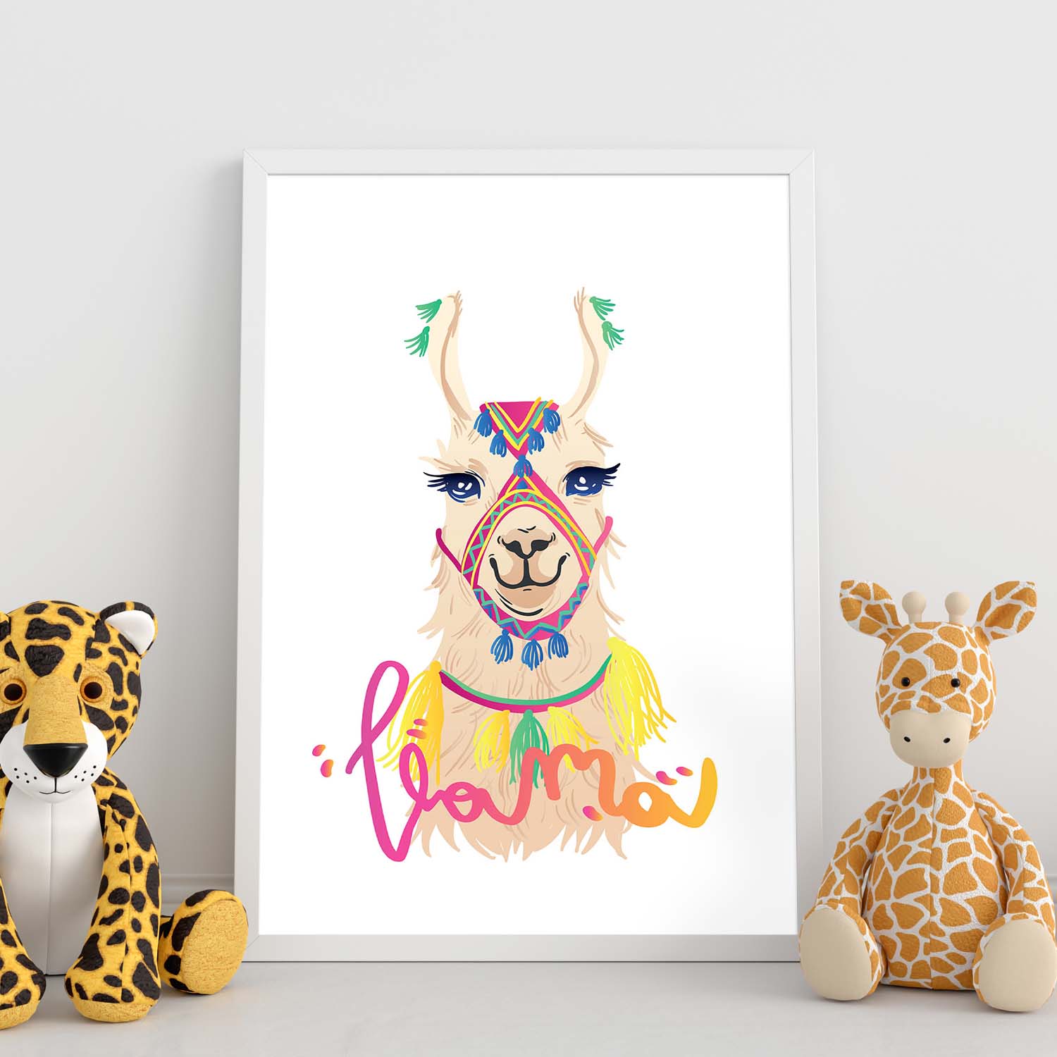 Posters Con Mensajes Felices Ilustrados Lámina De Decoración Llama Con ...