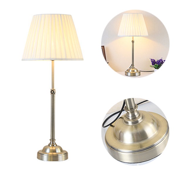 Lampe de table portable, lampe de bureau à abat-jour en tissu à lumière ...