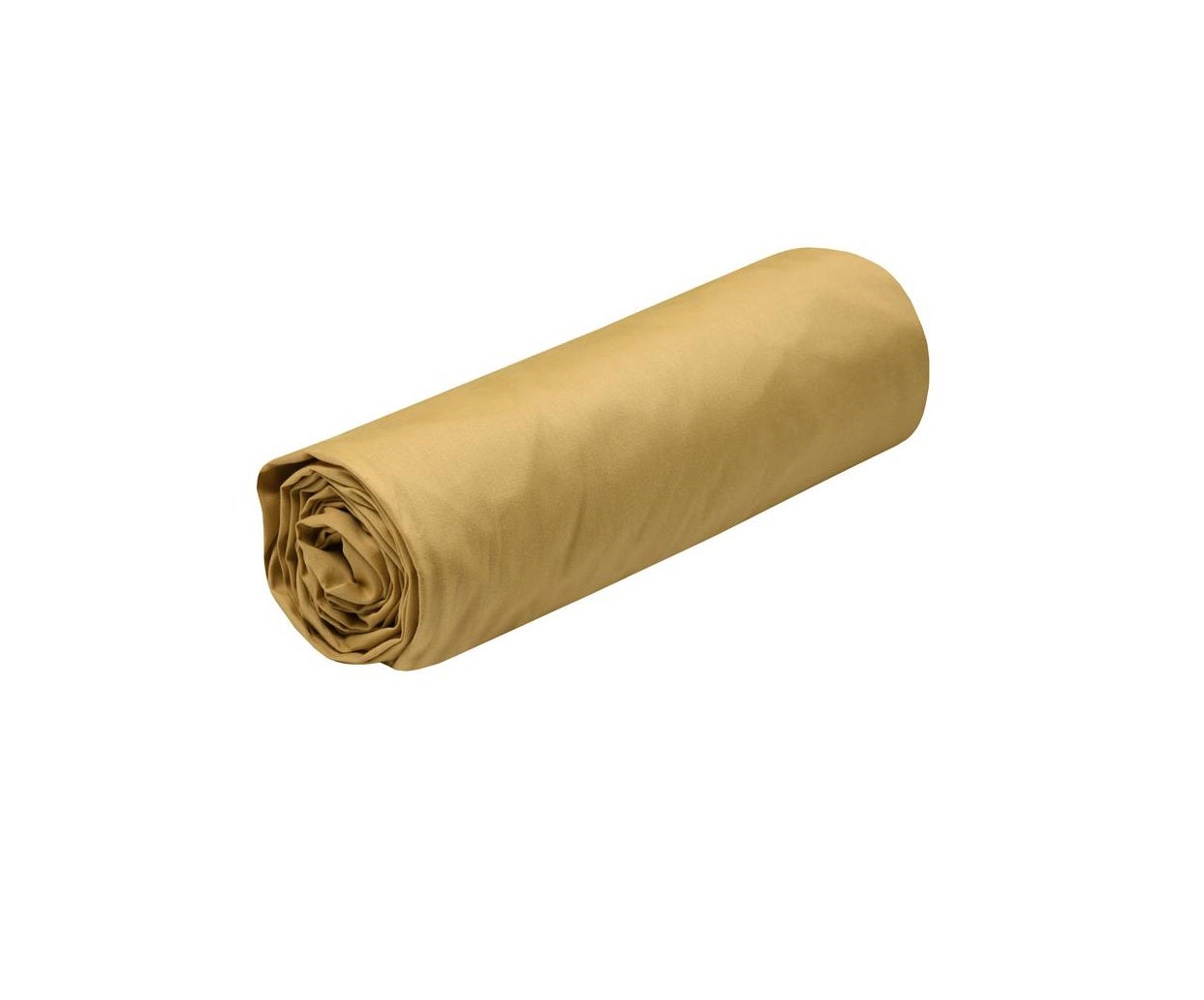 Drap housse percale de coton 180 x 200 cm Elysee Moutarde | Leroy Merlin