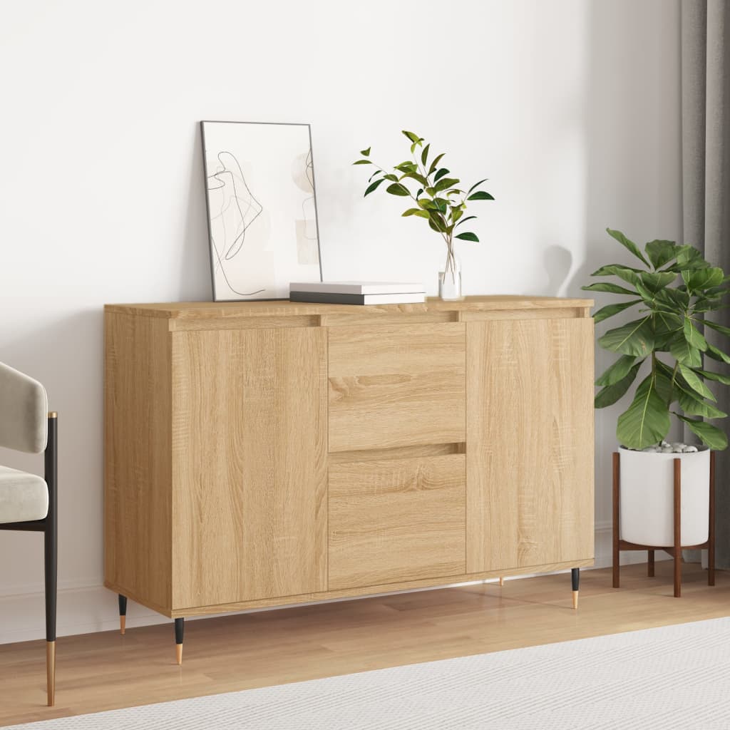 Aparador roble Sonoma 104x35x70 cm madera contrachapada | Leroy Merlin