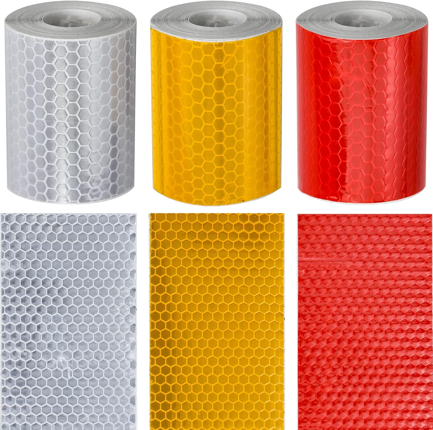 3 Rouleau Ruban Réfléchissant Adhésif 3m x 50 mm Bande Autocollants ...