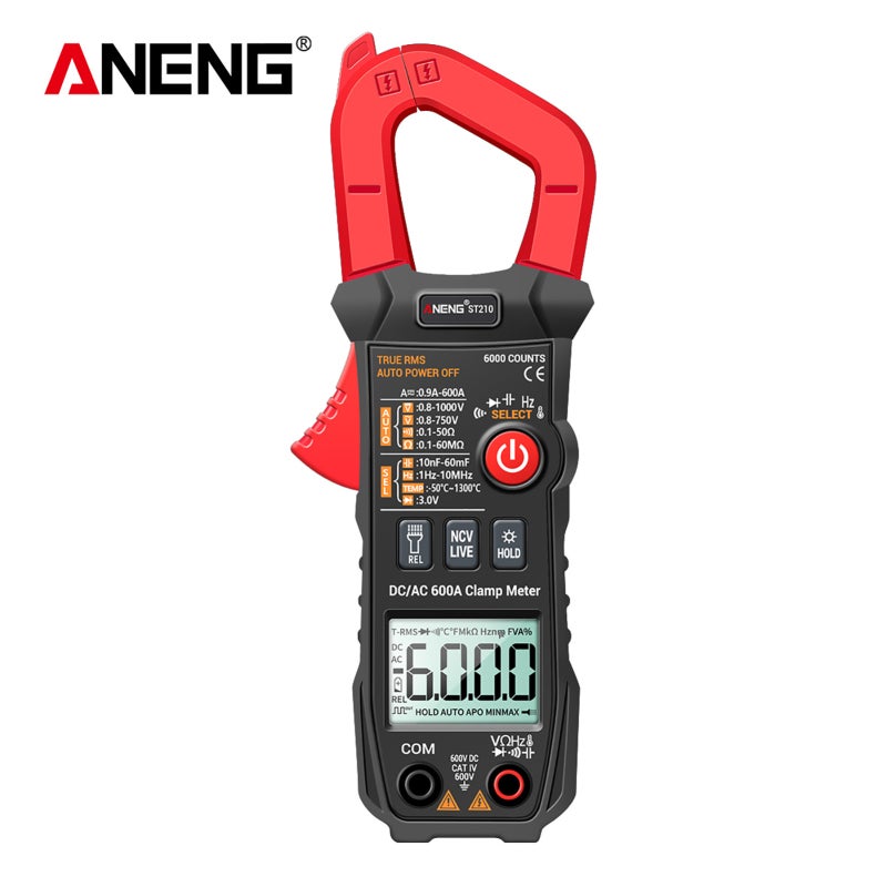 Pince ANENG AC/DC : True RMS, sélection auto, NCV, température ...