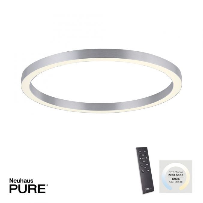 Plafonnier LED 42W alu 70cm Pure-Lines Paul Neuhaus | Leroy Merlin