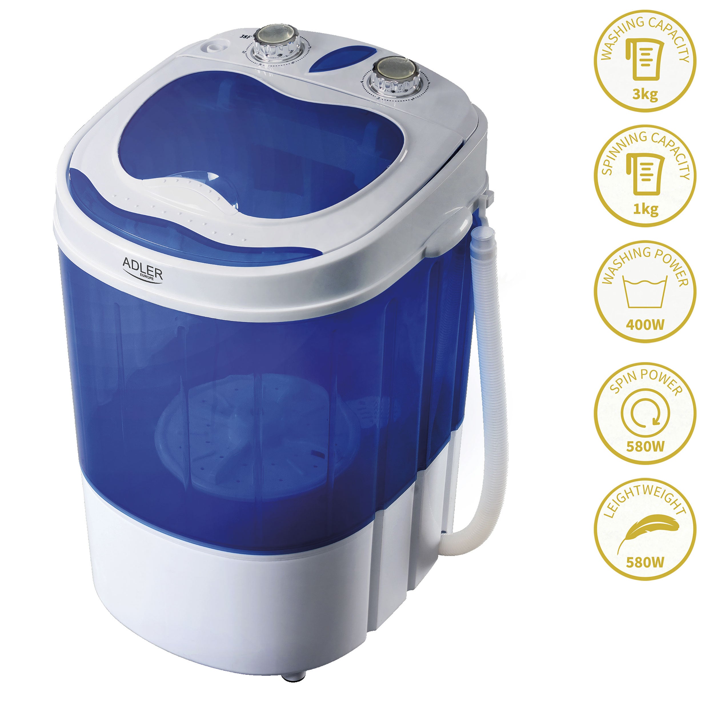 Mini Lavatrice Portatile con Funzione Centrifuga 3kg Ideale per le ...
