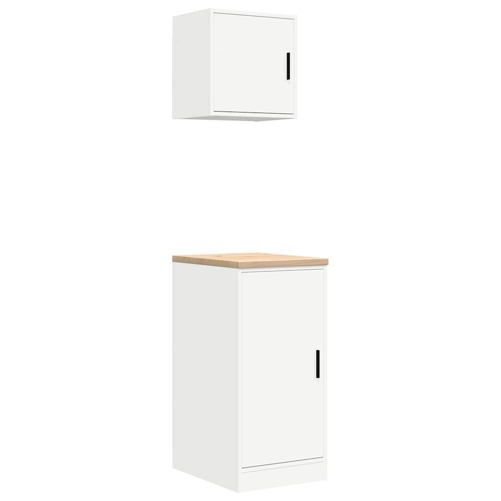 Armarios 2 uds para garaje madera de ingeniería blanco v1458 40 x 51 x ...