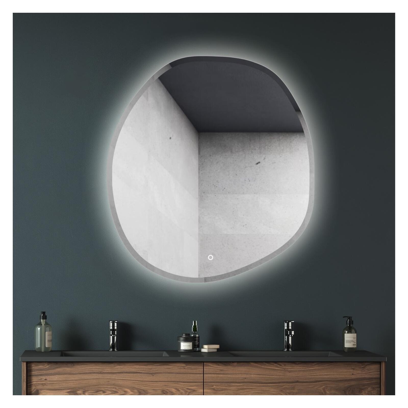 Miroir LED organique à bords biseautés FLUEA | Leroy Merlin