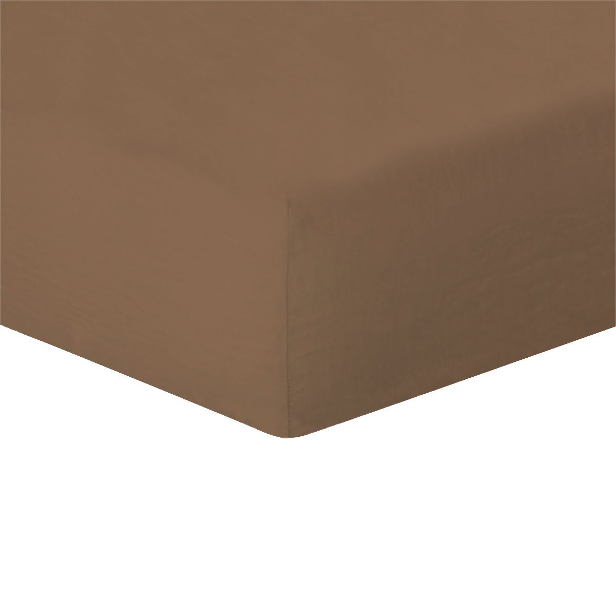 Drap housse lin lavé caramel | Leroy Merlin
