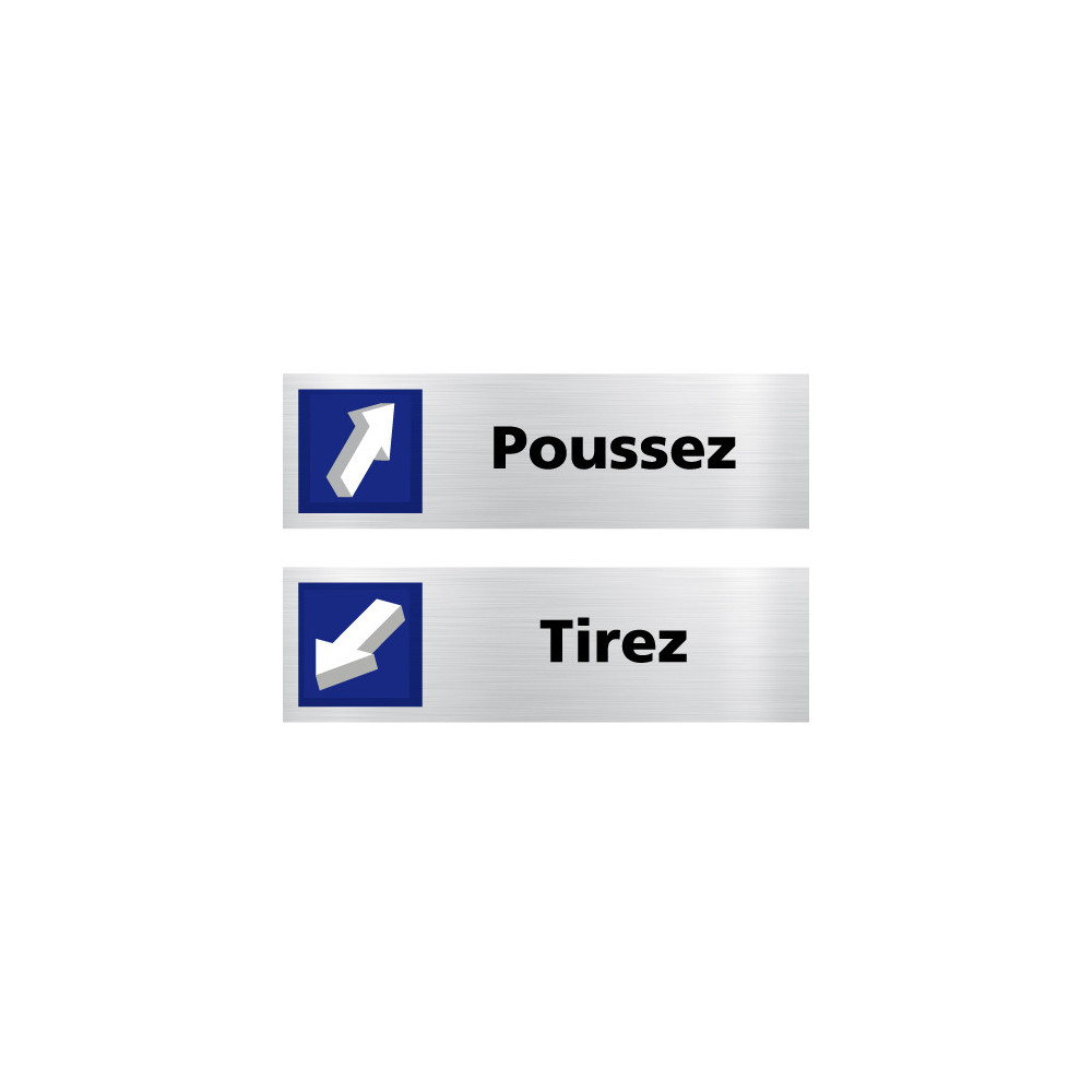 Lot de 2 Pictogrammes de porte Tirez / Poussez (Q0437) Matière Adhesif ...