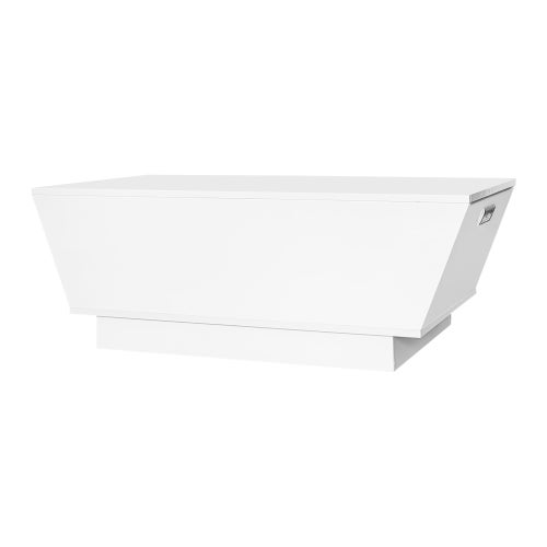 Table basse moderne LED, poignées laquées, table basse trapézoïdale ...