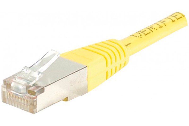 Câble ethernet cat 5e 0.50m blindé jaune CONECTICPLUS | Leroy Merlin