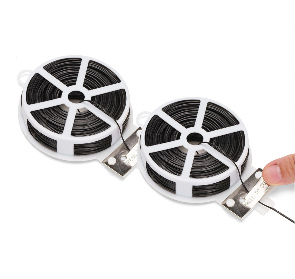 Legacci per piante in metallo nero da 100 m - Filo da giardino con ...