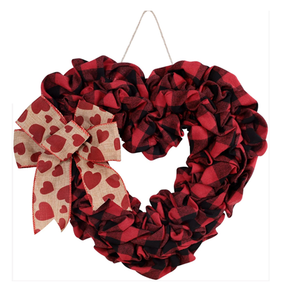Couronne de coeur pour la Saint-Valentin, couronne de porte en forme de ...