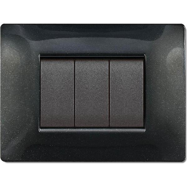 10 pz di placca life q mod.living plas.nero gl 3p | Leroy Merlin