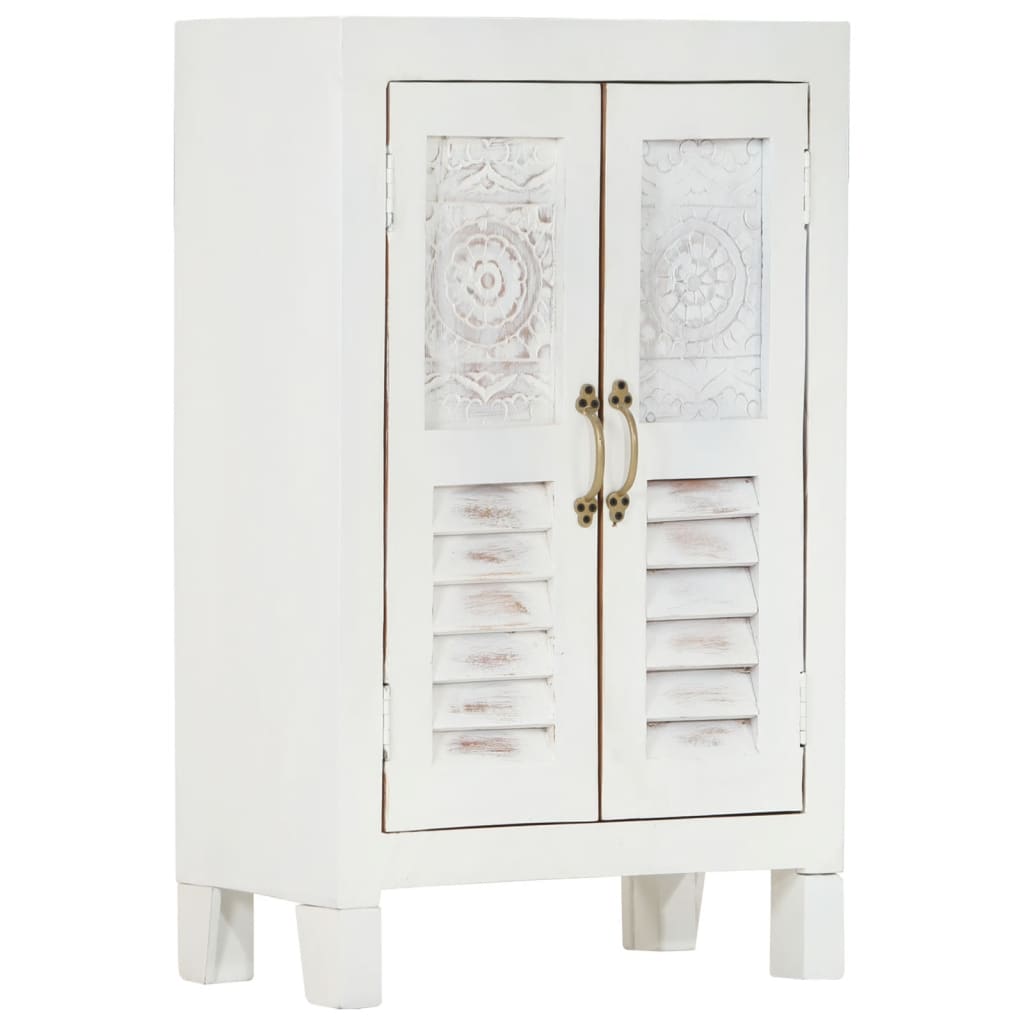 Buffet blanc 55x30x90 cm bois massif d'acacia vidaXL | Leroy Merlin