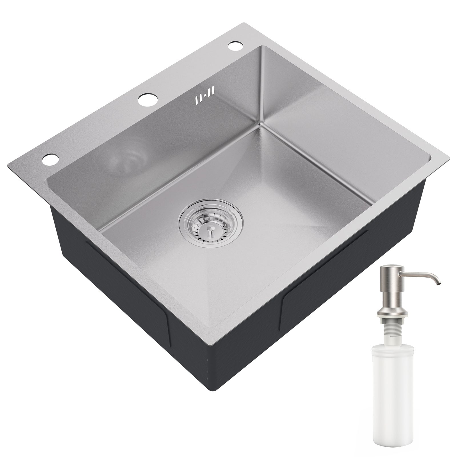 Évier Inox 304 54*49*20 CM Évier Cuisine 1 Bac Evier à Encastrer/à ...