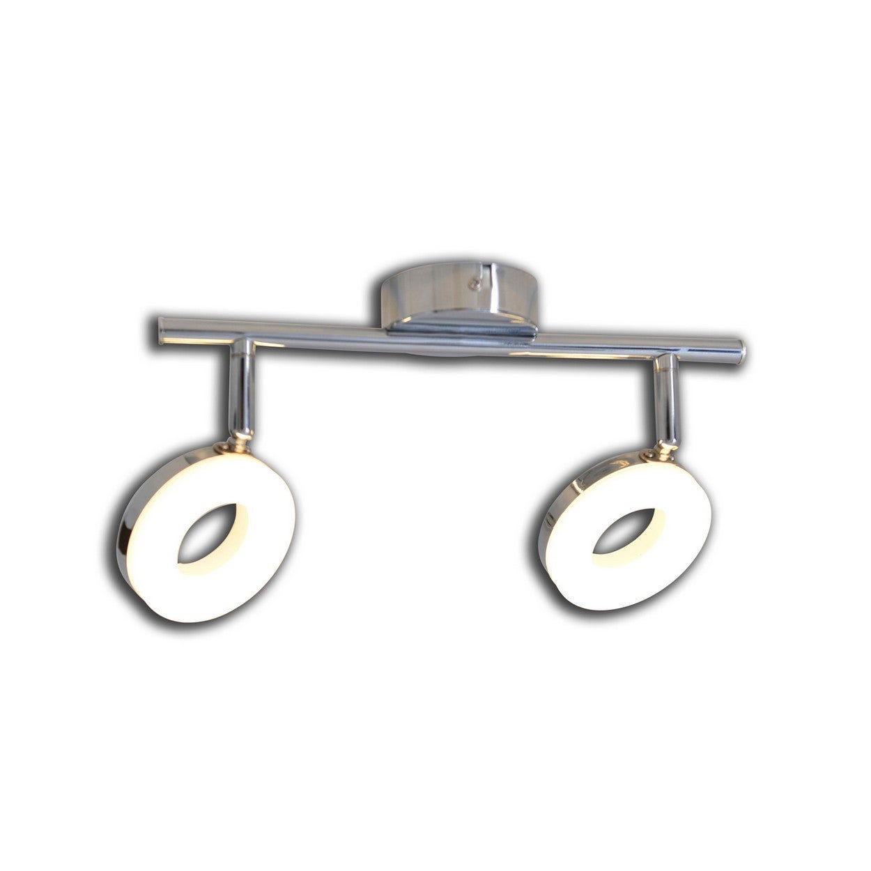 Naeve DONUT Plafonnier double à LED chromé 3000 K | Leroy Merlin