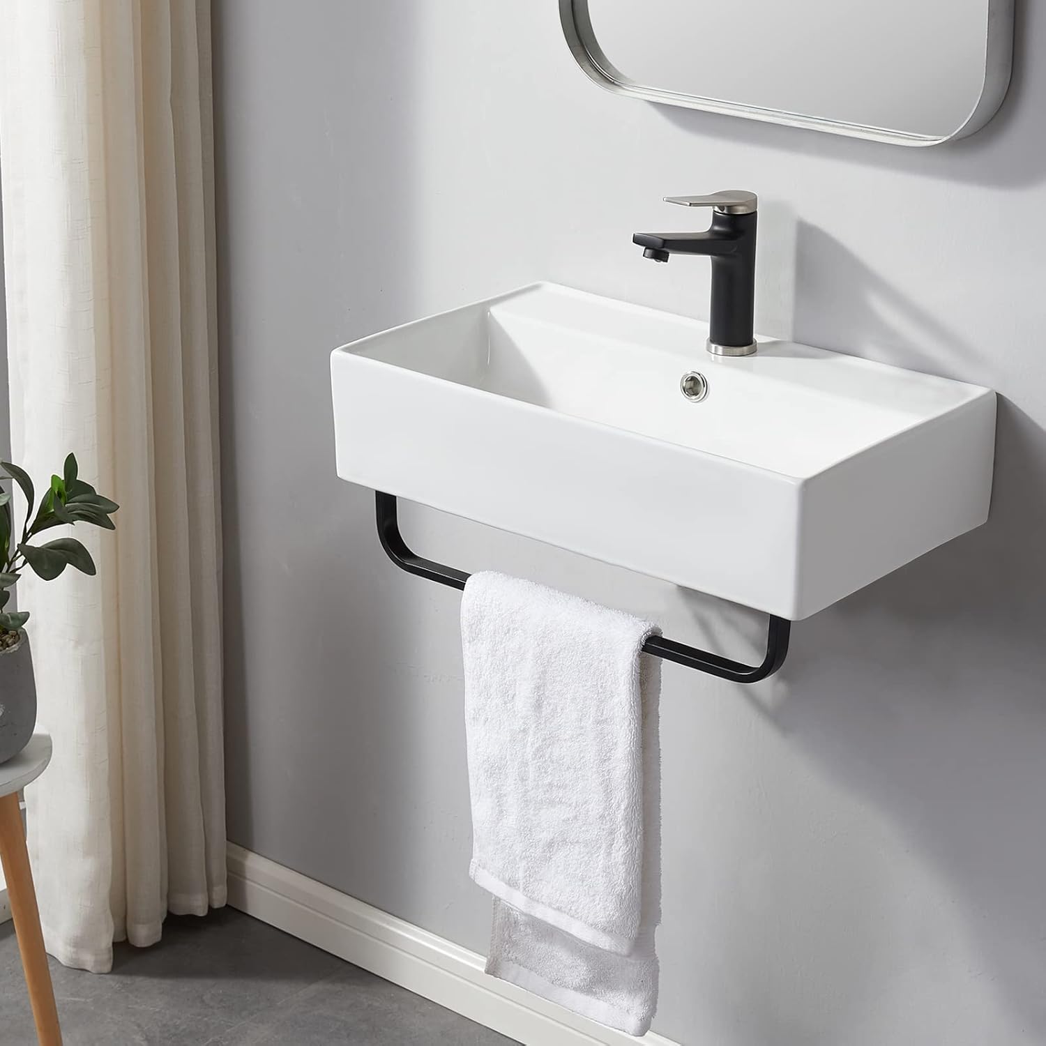 Lavabo mural avec pte-serviettes, 21" x 12", lavabo mural moderne ...