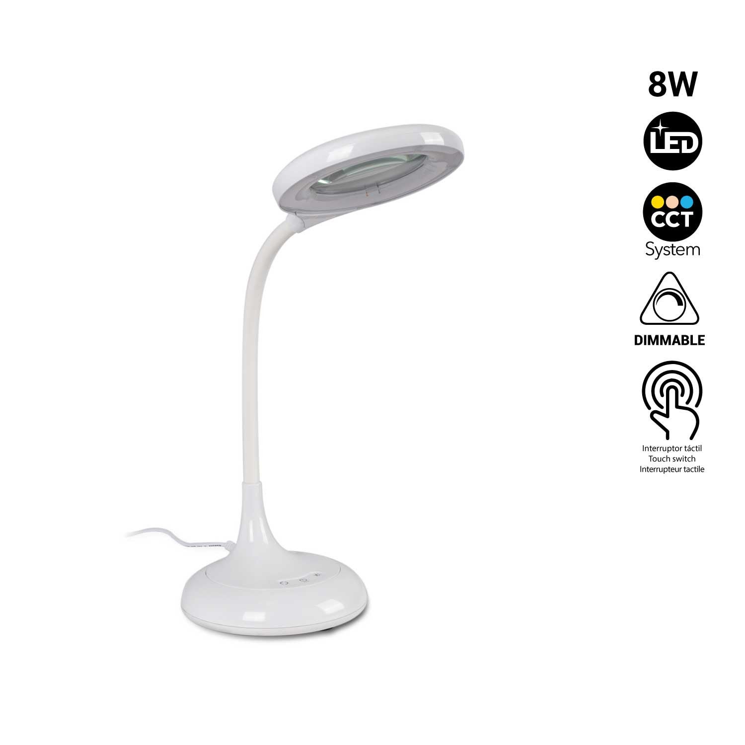 Lampe loupe LED de bureau - Dimmable - CCT - 8W | Leroy Merlin