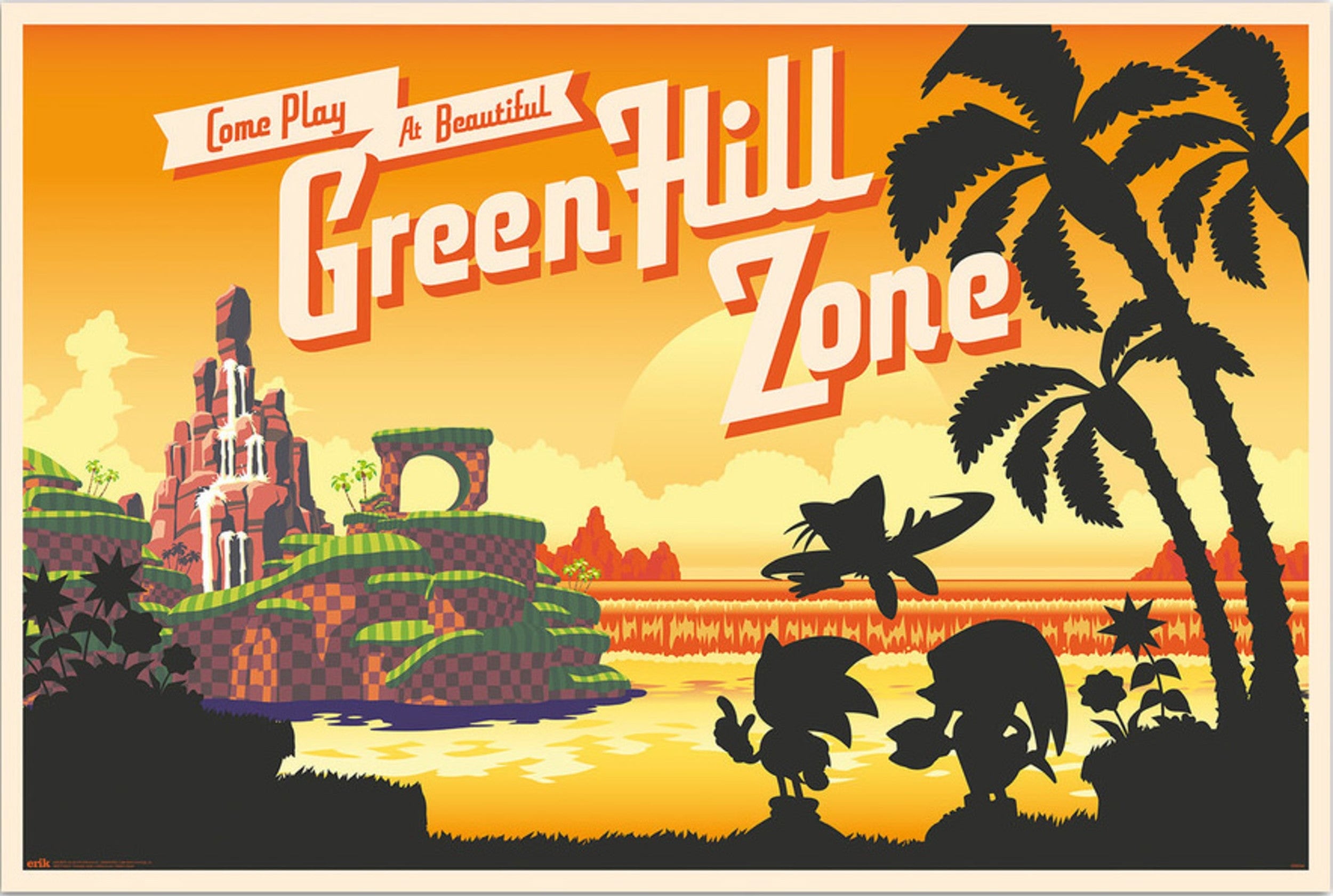 Poster Sonic the Hedgehog - Come Play at Beautiful Green Hill Zone 91 ...