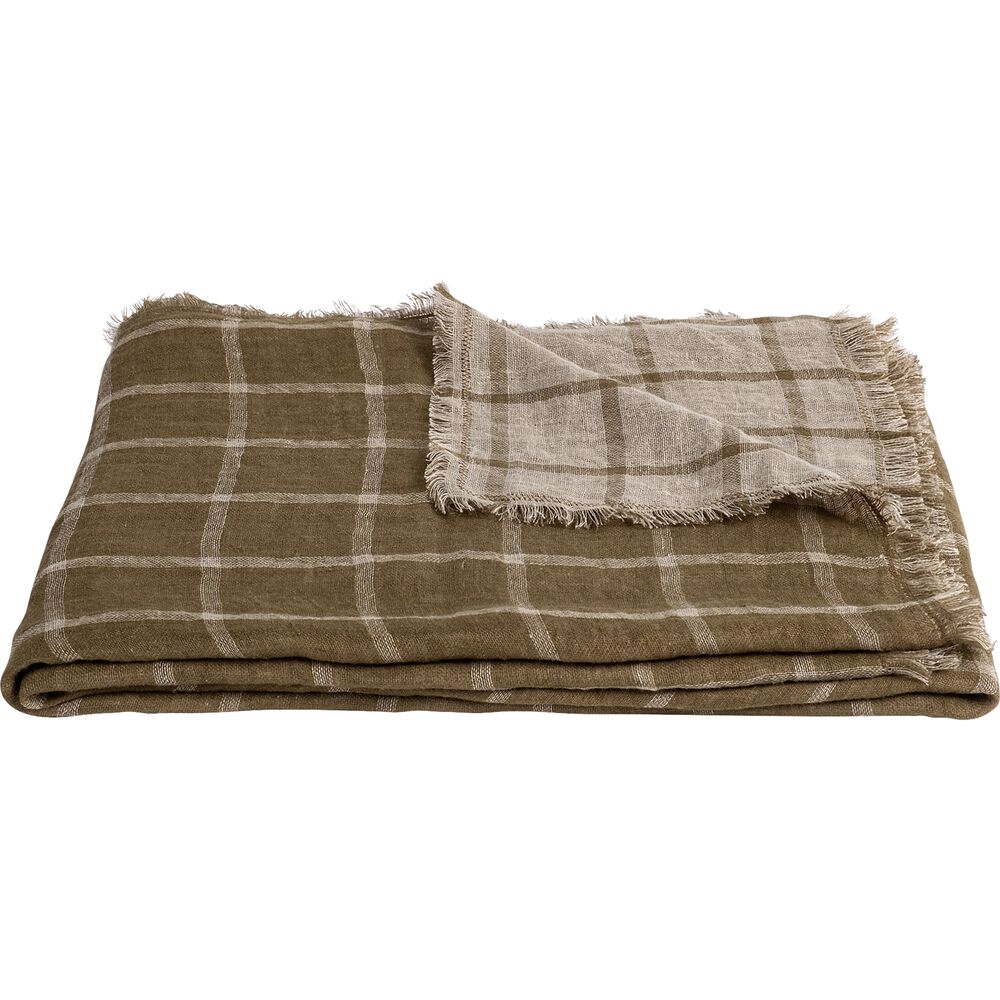 Plaid Lin Vert VALBEL ALINEA - L170 x larg130 cm | Leroy Merlin