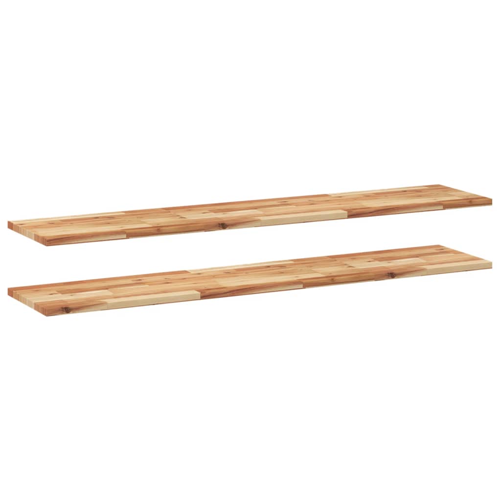 Estante flotante 2 uds madera acacia acabado aceite 120x30x2 cm | Leroy ...