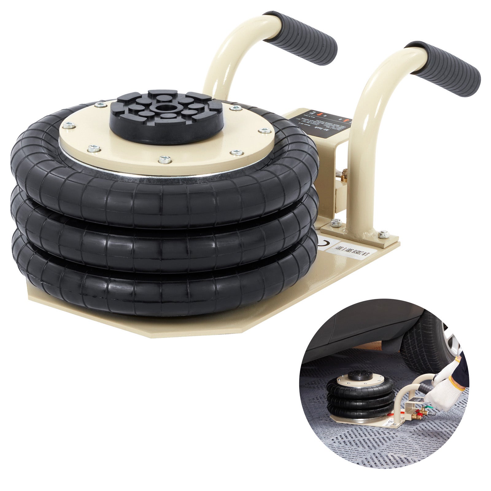 Cric pneumatique,SucceBuy 3 tonnes/6 600 lb,triple sac,hauteur 17,7 ...