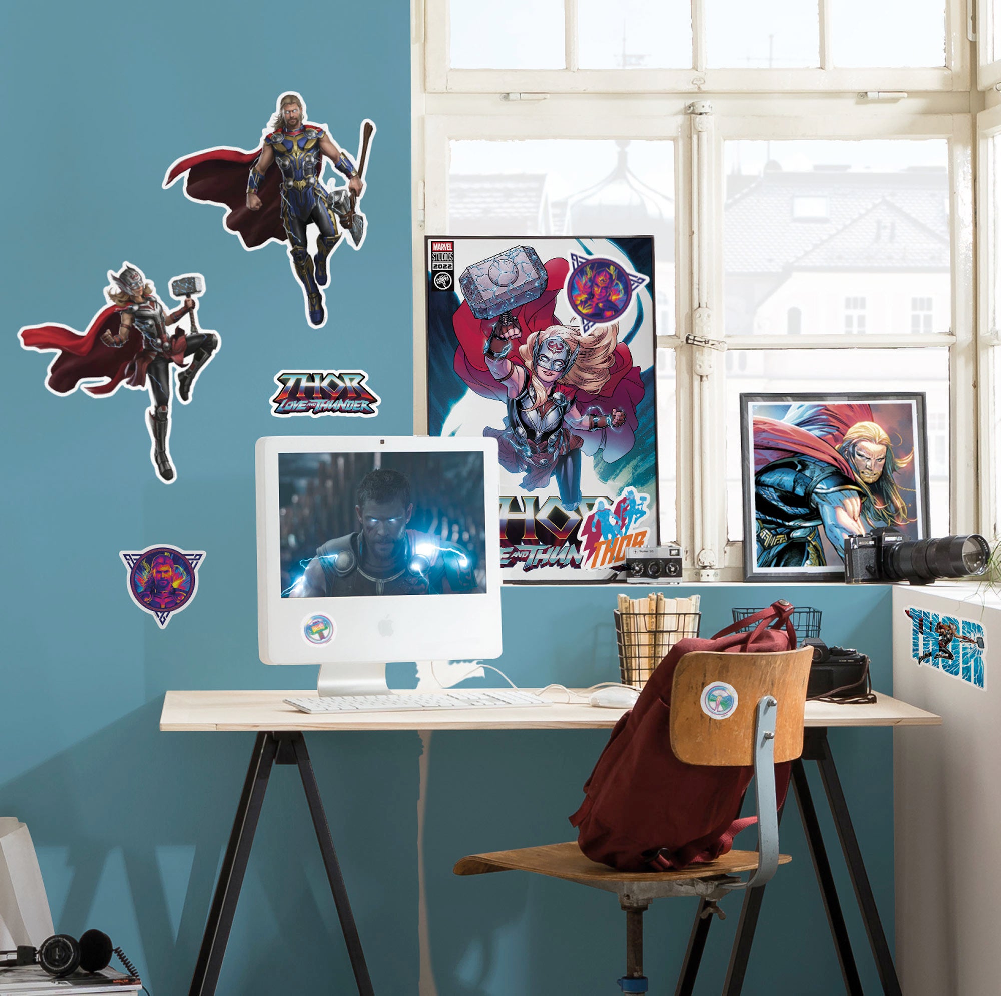 Stickers muraux de Komar - Marvel Thor4 - Thor Jane Mixup - pièces ...