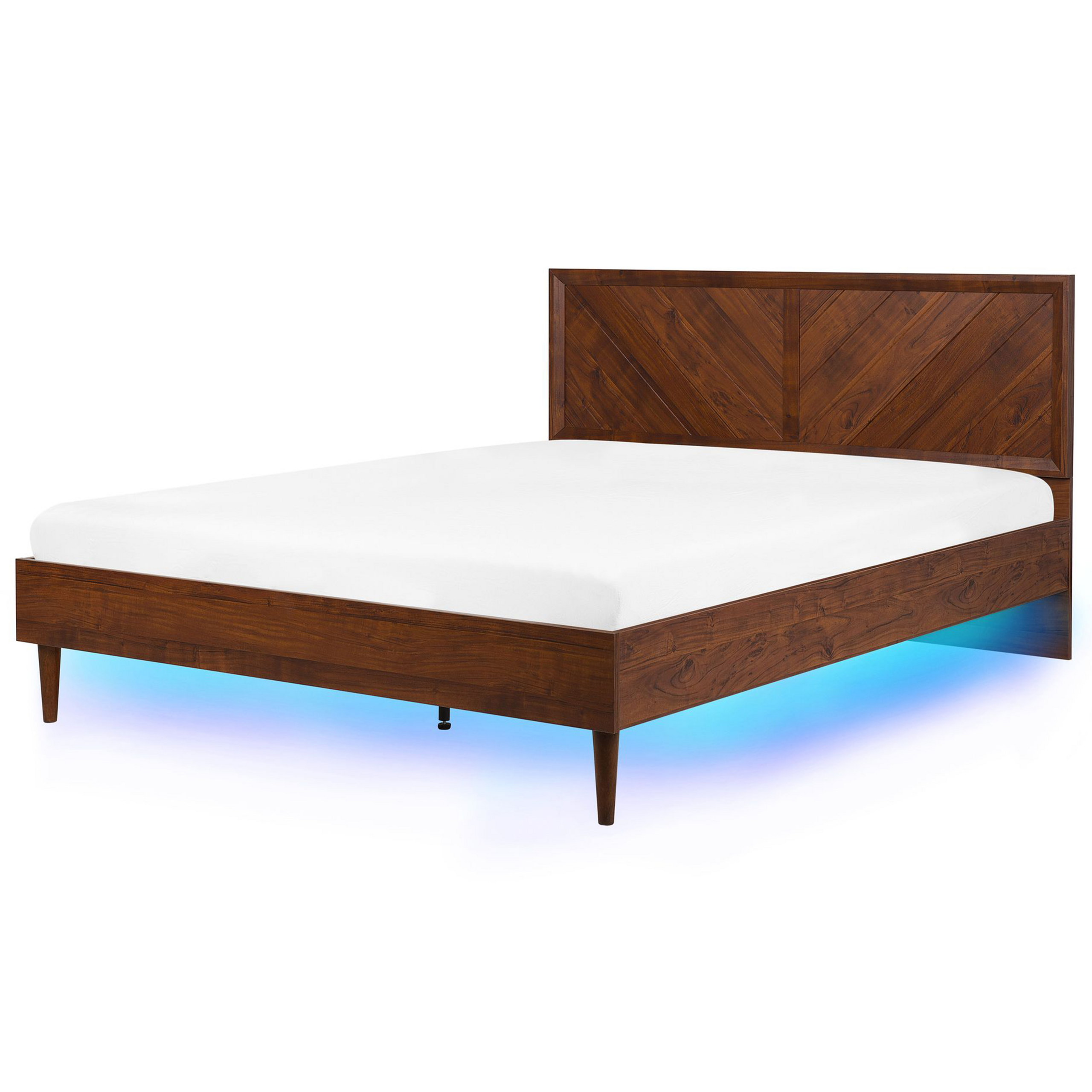 Lit avec LED MIALET 180 x 200 cm LED Bois Bois foncé | Leroy Merlin