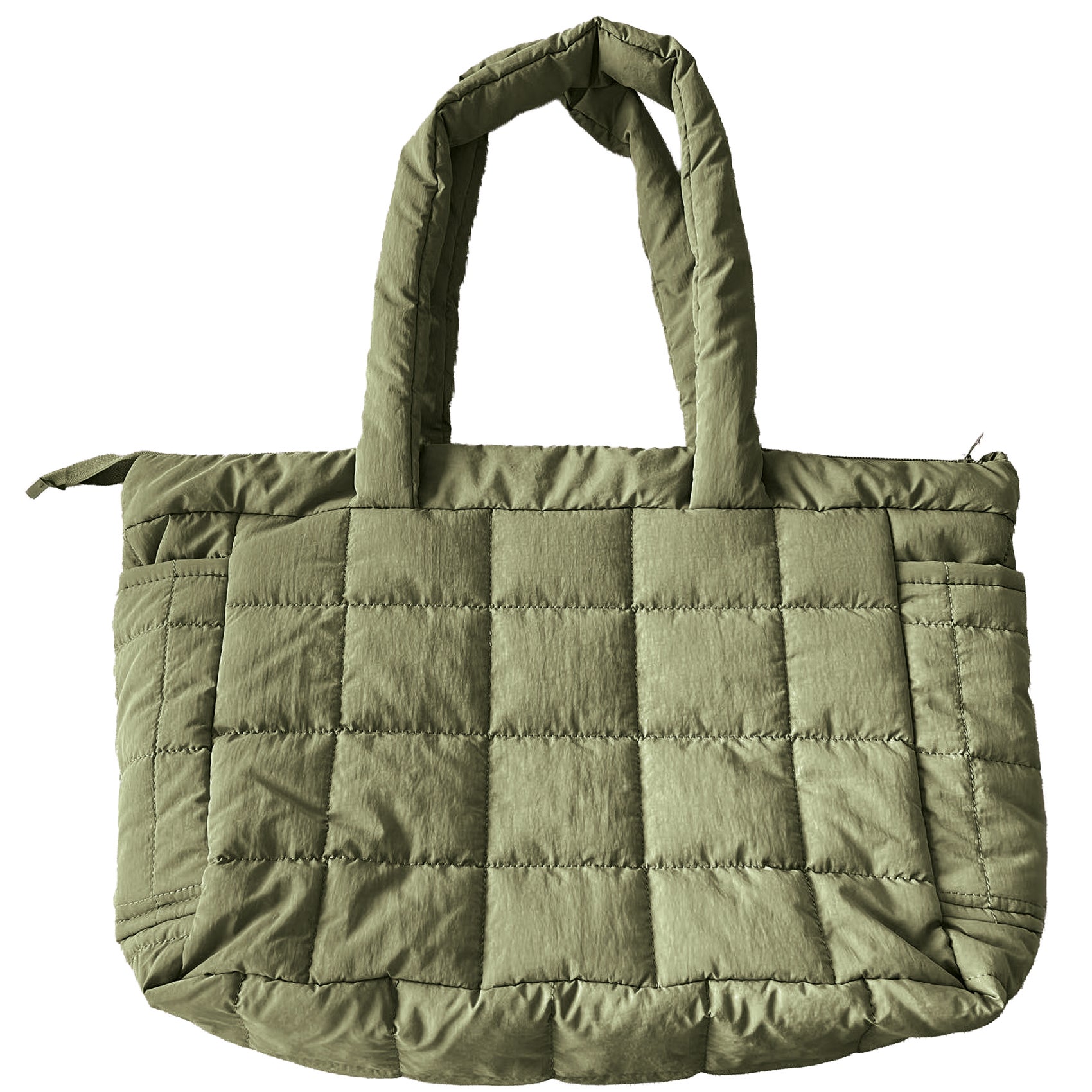 Sac tote bag matelassé déperlant - Kaki - 50x30cm - Polyester | Leroy ...