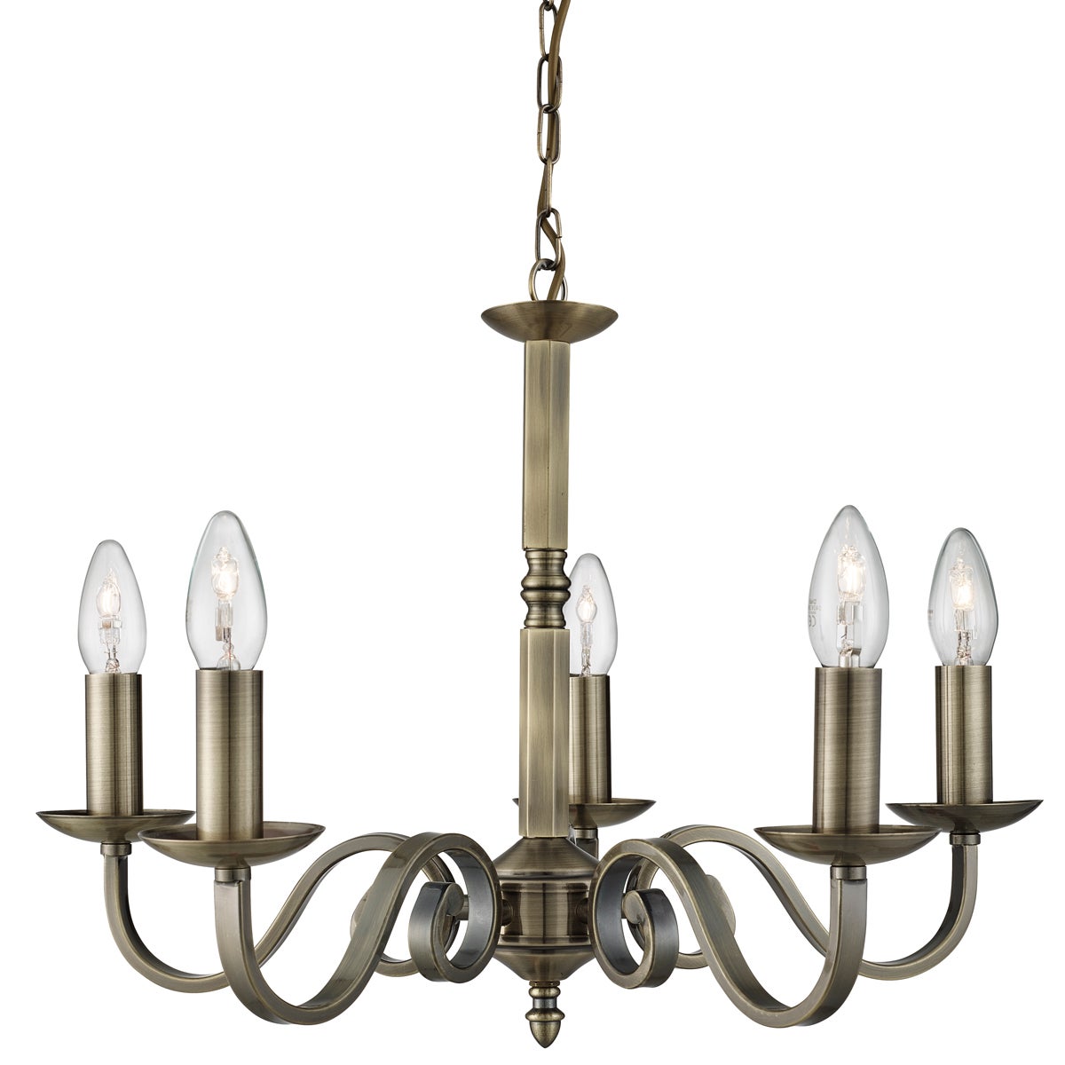 Lustre rustique à chaîne sombre 5FL intérieur lampe suspendue salon ...